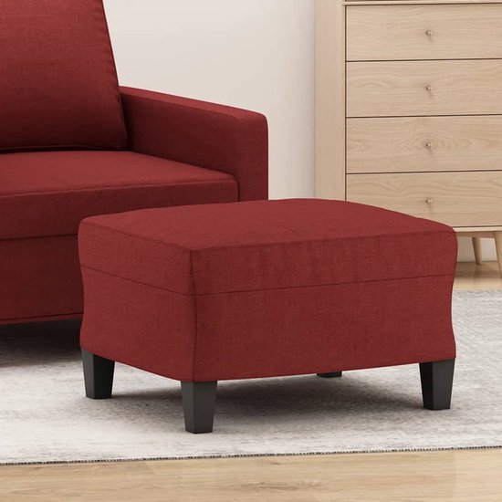 vidaXL Voetenbank - 60x50x41 cm - Stof - Wijnrood Voetenbank - Stoffen ...