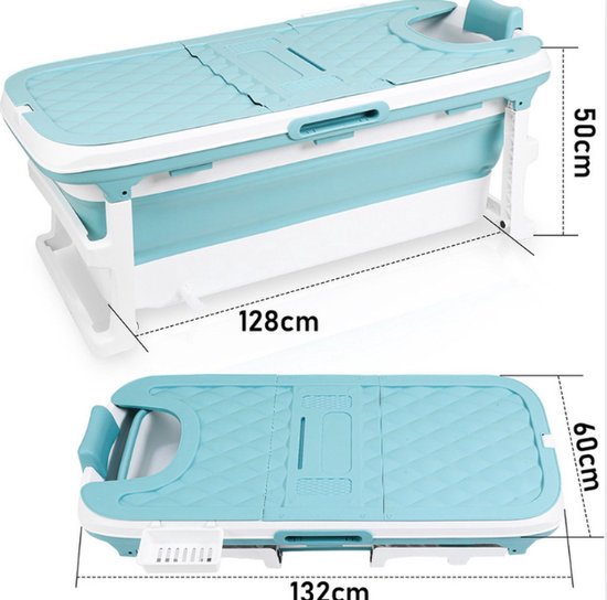 Opvouwbaar Bad XL 132cm- Blauw Badkuip volwassenen - Bad voor in de ...