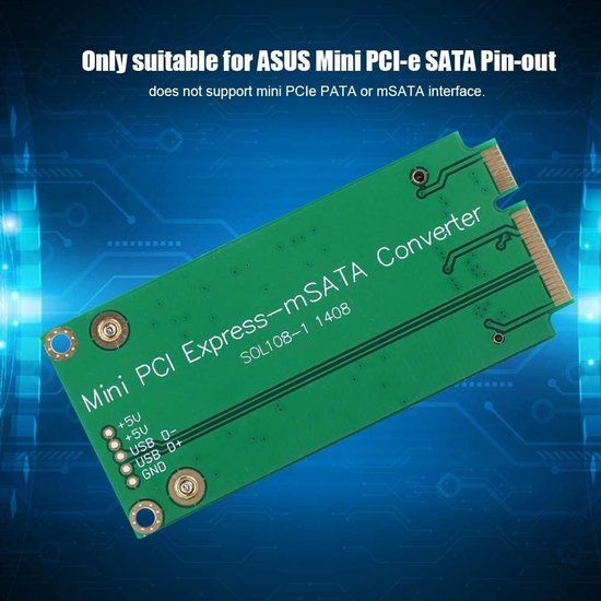mSATA naar Mini PCI-e SATA Adapterkaart 3x5cm naar 3x7cm SSD Converter ...