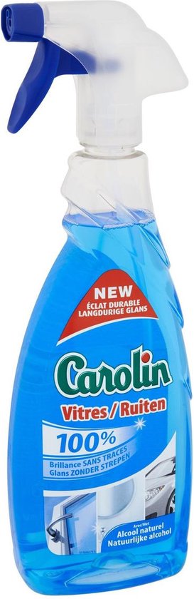Carolin - Glas- en Ruitenreiniger - Met Natuurlijke Alcohol - 650 ml | bol