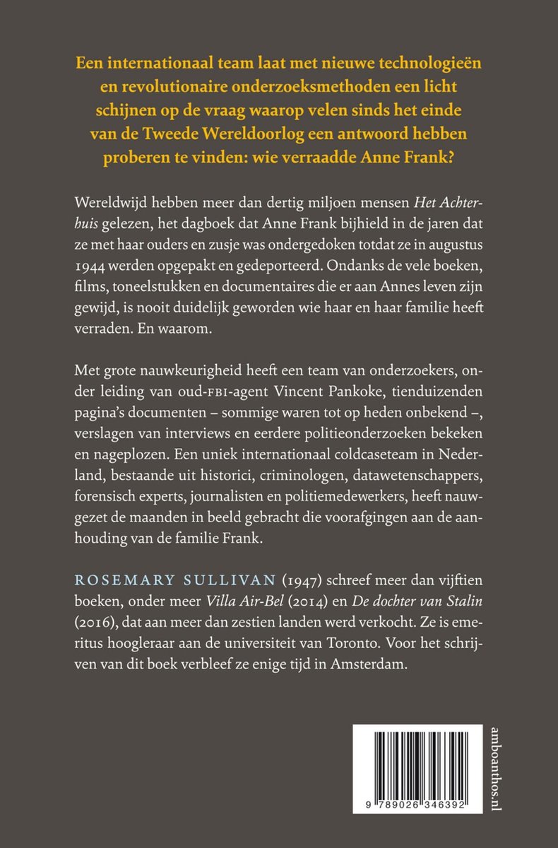 Het verraad van Anne Frank (ebook), Rosemary Sullivan | 9789026346408 | Boeken | bol.com