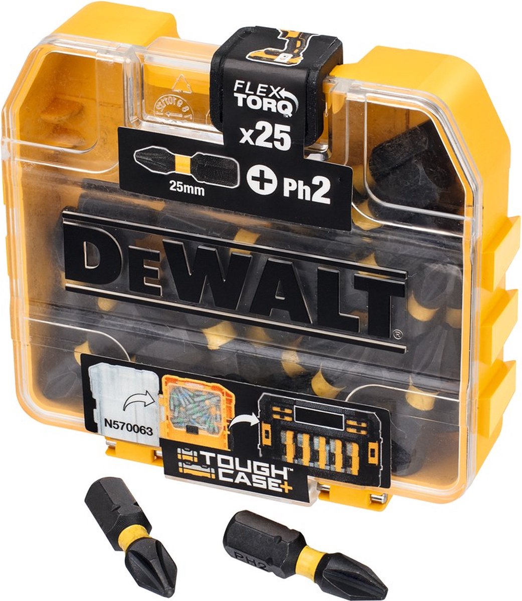 DeWALT DT70555T Impact Torsion TicTac PH2 Schroefbits 25 stuks | bol