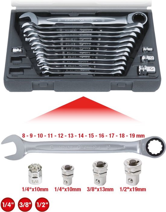 KS Tools 503.4266 Ring-steeksleutelset 16-delig Sleutelbreedte ...