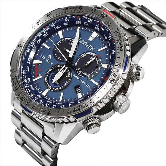 Citizen Radio Controlled Horloge - Citizen heren horloge - Blauww ...