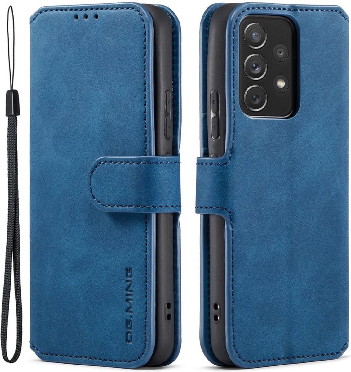 DG Ming Samsung Galaxy A53 Hoesje Retro Wallet Book Case Blauw | bol