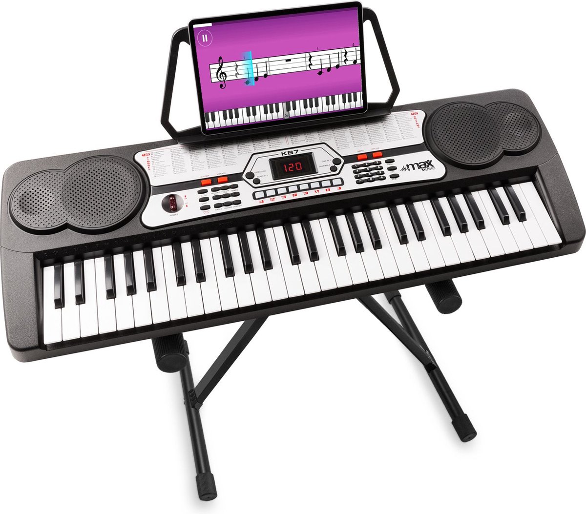 Keyboard piano - MAX KB7 keyboard met 54 toetsen en keyboard standaard ...