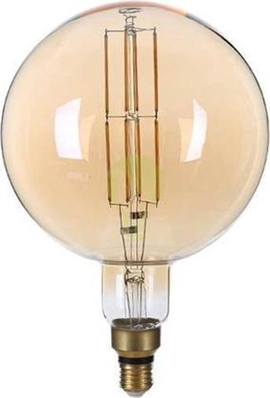 LED Filament lamp 8W | XXL Globe | E27 | Goud Glas | Dimbaar | 1800K - Extra warm wit | bol.com