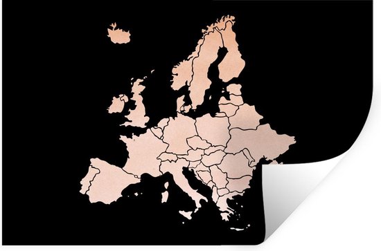 Muurstickers - Sticker Folie - Kaart - Europa - Roze - 120x80 cm ...