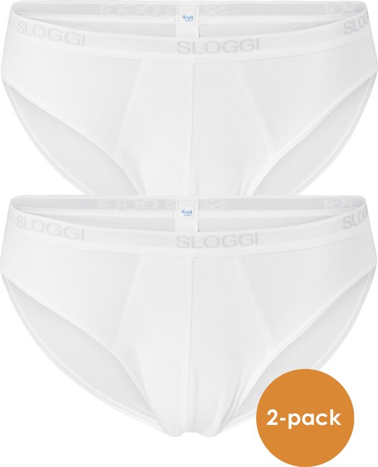 Sloggi Men Basic Mini - heren slips (2-pack) - wit - Maat: M | bol
