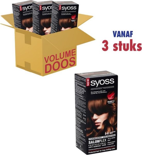 3x Syoss Classic Haarverf 5-8 Hazelnut Brown | bol