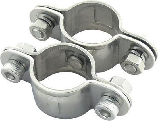Buisklem dubbel draaibaar, 25mm RVS-304 (A2) | bol