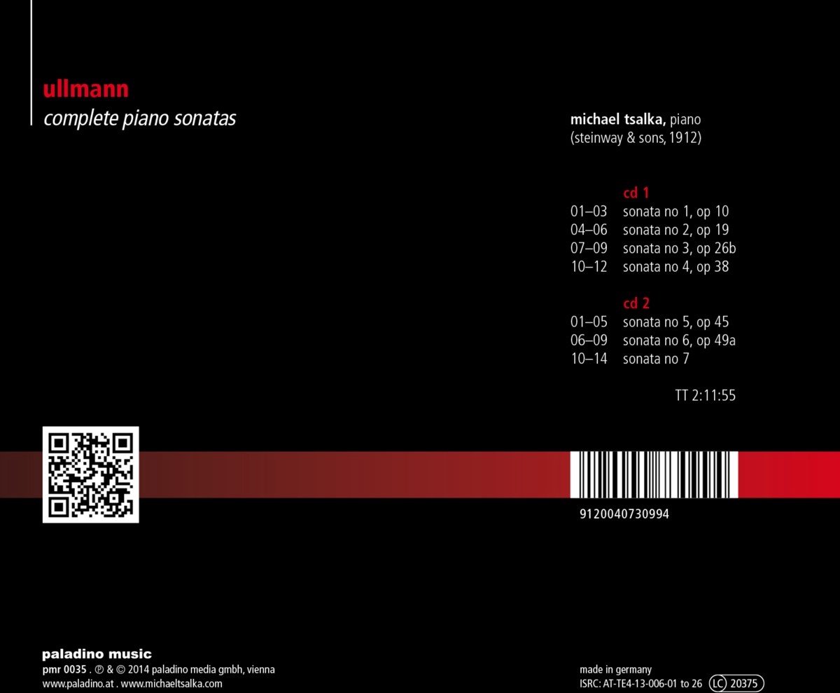 Michael Tsalka - Ullmann: Complete Piano Sonatas (CD), Michael Tsalka ...