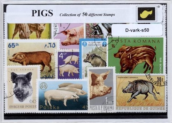 Varkens – Luxe postzegel pakket (A6 formaat) : collectie van 50 ...