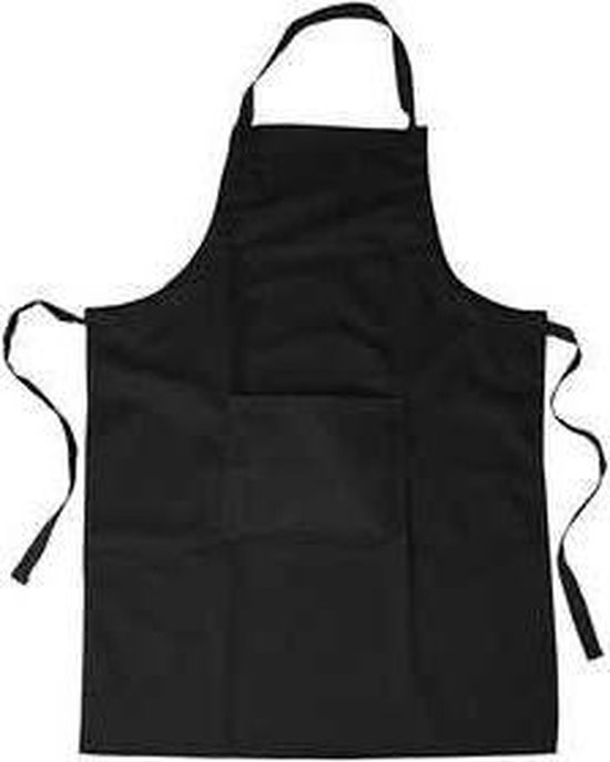 Schort, zwart, L: 89 cm, B: 66 cm, afm M-XL cm, 210 gr, 1 stuk - Incl ...