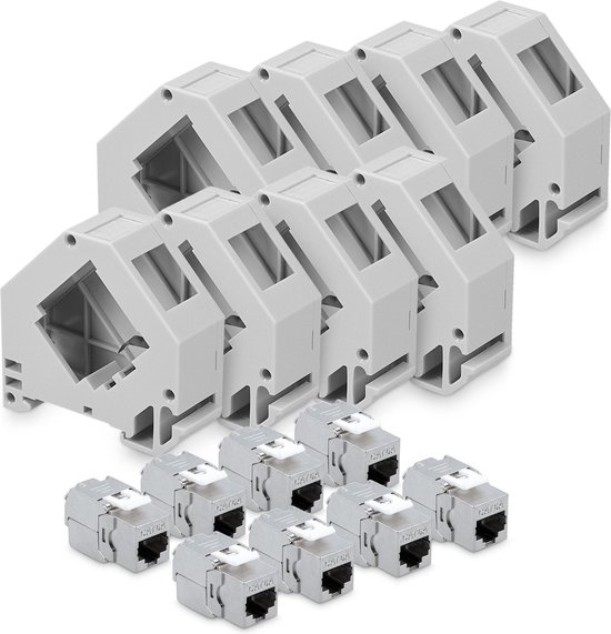 kwmobile 8 keystone adapters voor CAT6A kabels - Set van 8 keystone ...