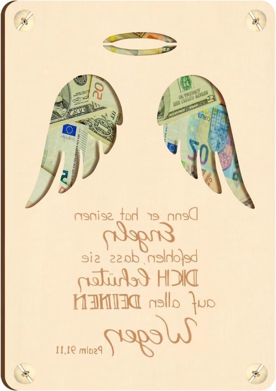 Doopcadeau voor jongens - Houten kaart geldgeschenk verpakking voor ...