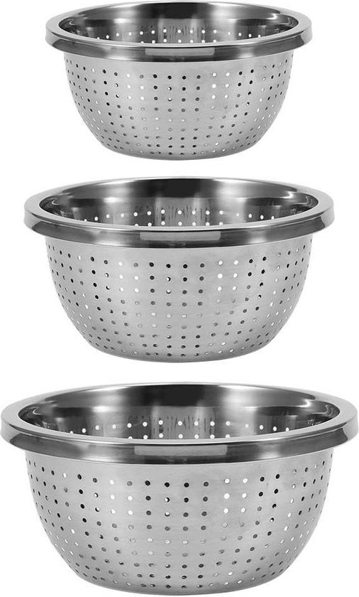 Roestvrijstalen micro-geperforeerde vergiet set van 3 - ideaal voor ...