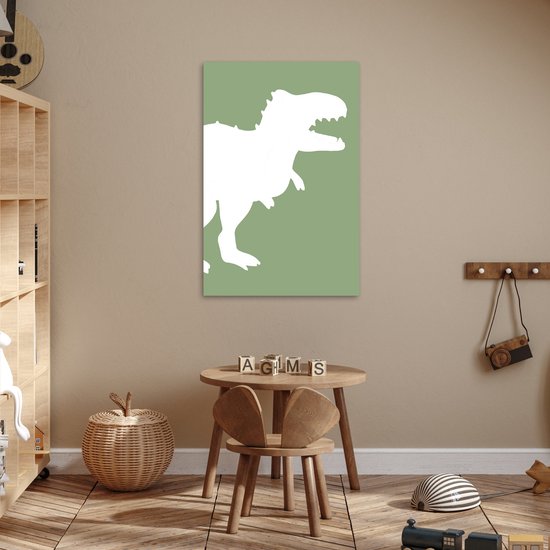 Poster 40x60 cm - Dino - T-rex - Dinosaurus - Groen - Tyrannosaurus rex ...