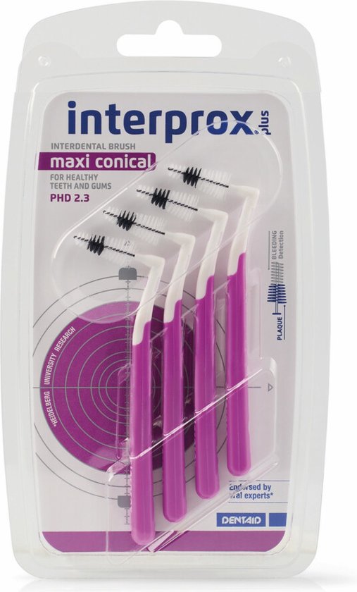 6x Interprox Plus Maxi Conical Paars PHD 2.3 4 stuks | bol