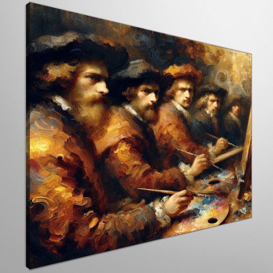 Olieverf rembrandt schilderij | Meesterwerk van vergulde penseelstreken ...
