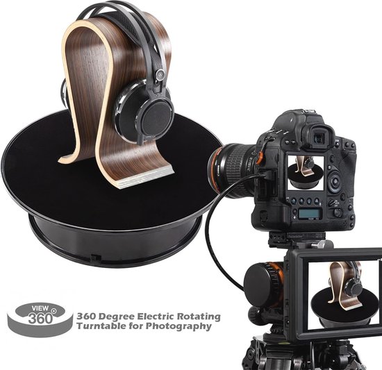 Gemotoriseerde draaiplateau voor sieraden en verzamelstukken - 20,3 cm, zwart fluweel,... | bol