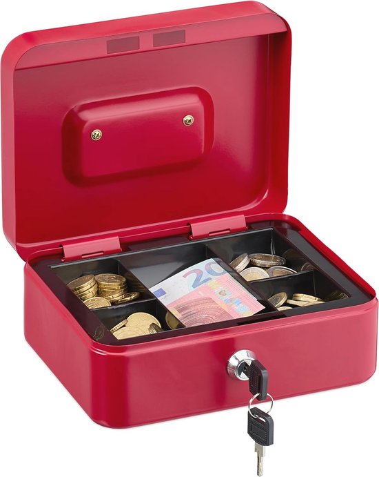 Geldkistje met Slot en Sleutels - Veilig en Robuust met 5 Insteekvakken ...