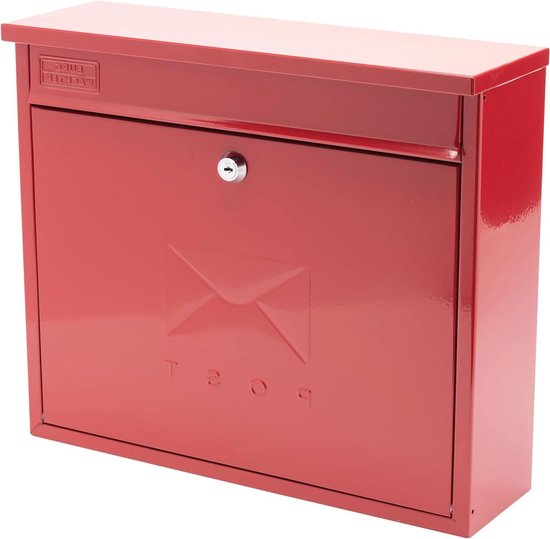 Weatherproof Wall Mounted Steel Mailbox - Red Elegance - 36x31x10cm | bol