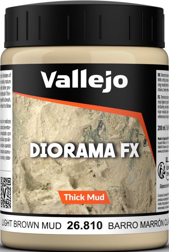 Vallejo val26810 - Light Brown Mud Thick Mud Weathering Effects - 200ml ...
