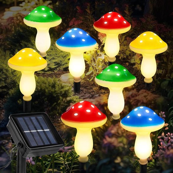 Tuinverlichting op Zonne-energie - Paddestoel zonne verlichting ...