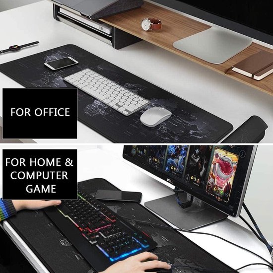 Grote muismat voor gaming 900 x 400 x 3 mm - Verlengde muismat met ...