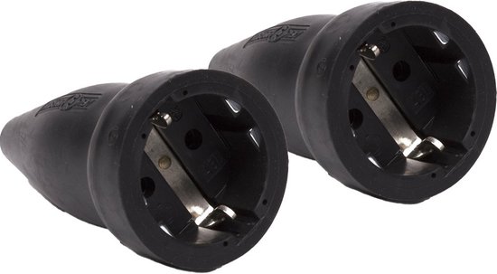 Stekker - 2x - rubber contra - met randaarde - 250 volt | bol
