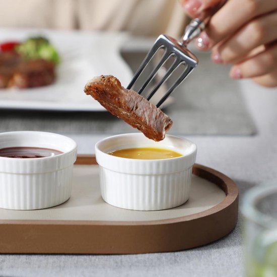 Set van 12 Ramekins 55ML - Mini Porseleinen Soufflé Gerechten - Dip ...