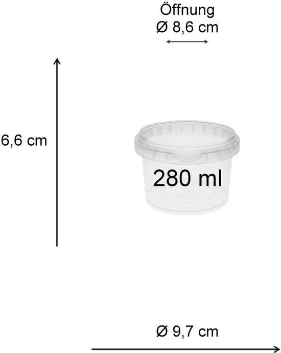 Plastic beker met deksel 280 ml BPA-vrij voedselveilig incl. 1 schepje ...