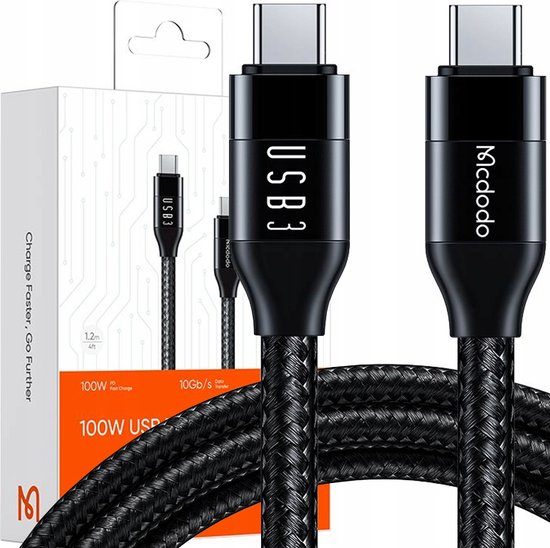 Mcdodo® Usb c - Kabel - Voor Macbook - 10gbps 100W 4K - 1 meter | bol