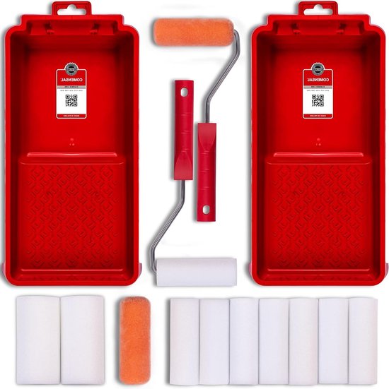 Lakset 16-delig - schuimroller en verfroller voor lakken op waterbasis ...