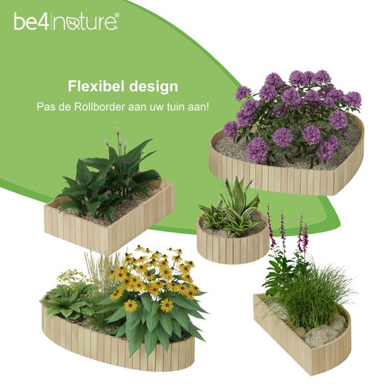be4nature Flexibele tuinborder 200 x 20 cm Beige Niet-geïmpregneerde ...