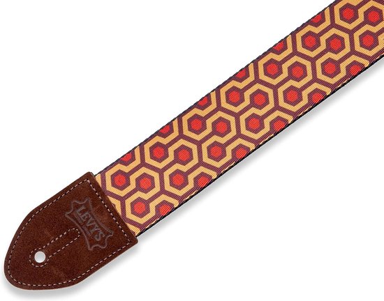 Polyester Gitaar Strap Hex Design - Bordeaux Rood en Mosterd - MP2-007 ...