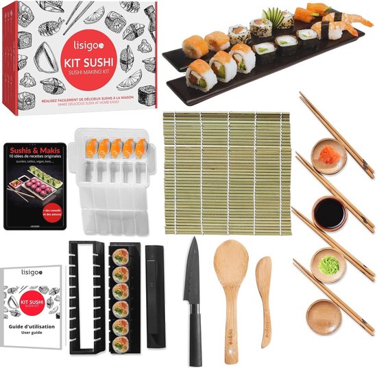 Complete Sushi Maki Maker Set - Maki- en Sushi-vorm met Bamboemat ...