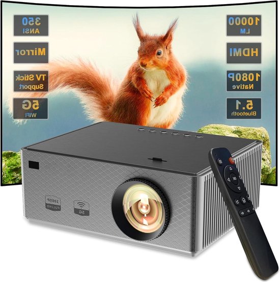 Draagbare Beamer 4K Ondersteuning - 170 inch Full HD Thuisbioscoop ...