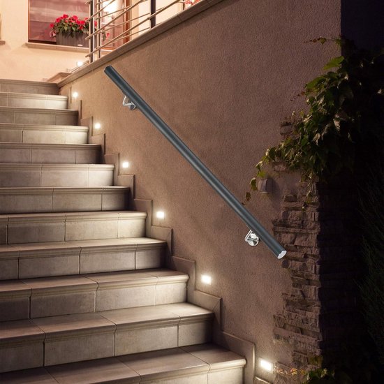 Aluminium trapleuning - rond - binnen en buiten - beukenhout look - 100 ...