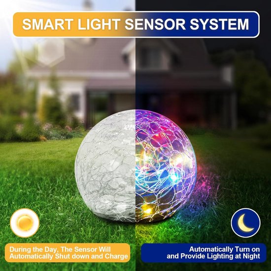 Solarlampen buiten tuin - zonnelantaarn diameter 10 cm - 30 leds ...