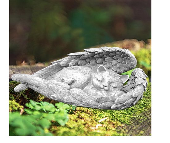 Kat hond engel tuindecoratie figuren, dierenbeeld hond kattenengel ...