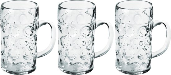 12x Bierpullen/bierglazen halve liter/50 cl/500 ml van onbreekbaar kunststof - 0,5... | bol