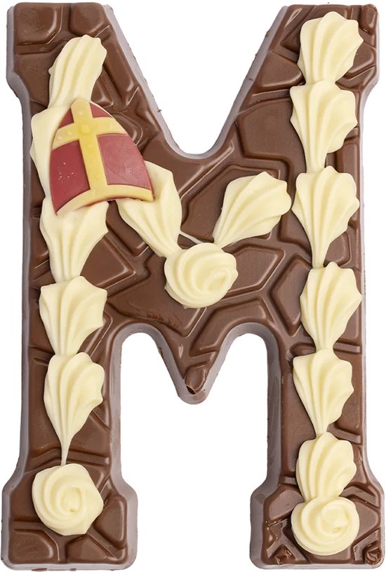 Chocoladeletters Melkchocolade M - Gedecoreerd - 200 gram | bol