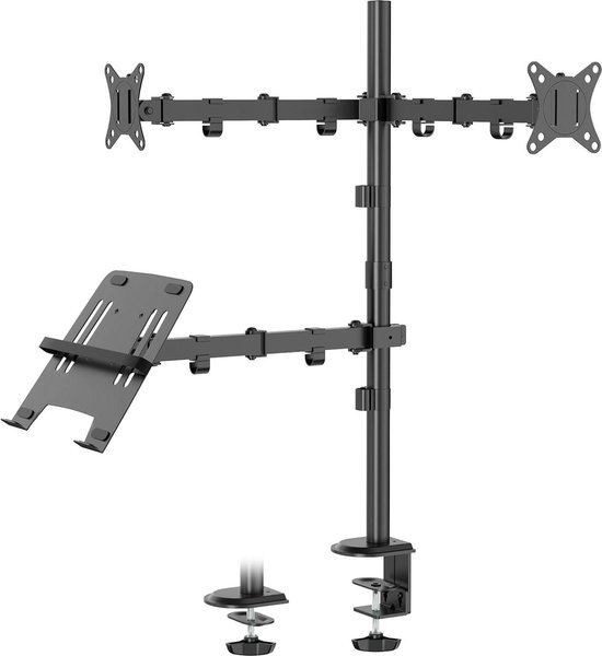Extra hoge verstelbare monitorstandaard voor twee 17 tot 32 inch ...