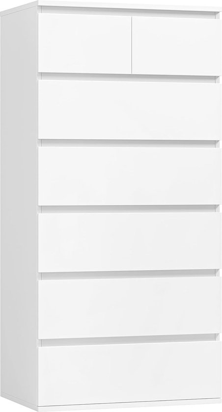 Witte Commode met 7 Lades - Moderne Ladekast voor Slaapkamer, Hal en ...