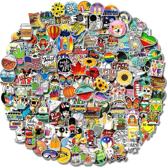Set van 300 vinyl stickers, kleurrijke waterdichte VSCO-stickers ...