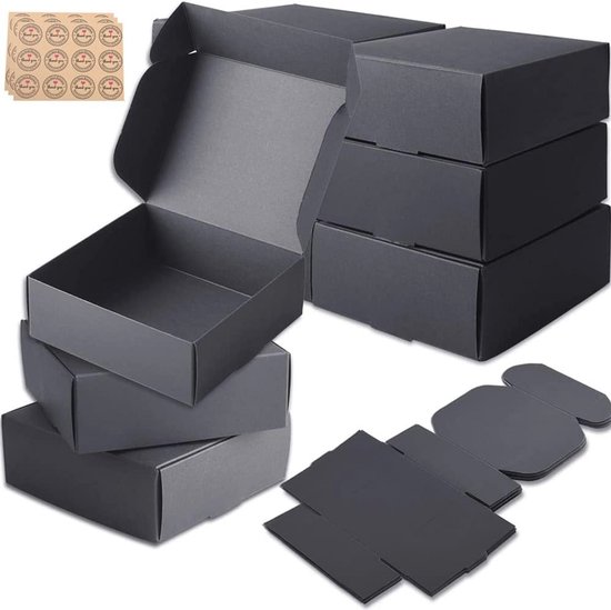 Zwarte Kraft Geschenkdozen 30 stuks - 7,5 x 7,5 x 3 cm - Kartonnen Mini ...
