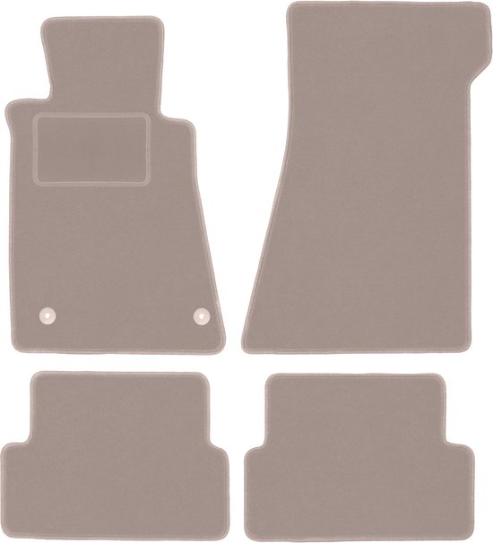 Beige veloursmatten voor: Mercedes SL R107 met katalysator coupé, cabrio (1985-1989) | bol