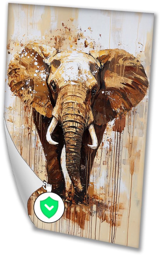 Dynamisch olifant - Olifant posters - Muurdecoratie dieren - Abstract ...